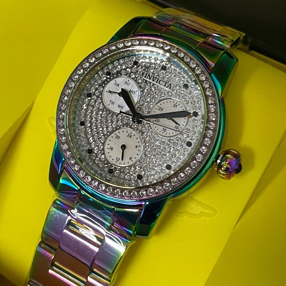 Invicta | Accessories | Invicta Angel Womens 38mm Pave Crystal Dial ...